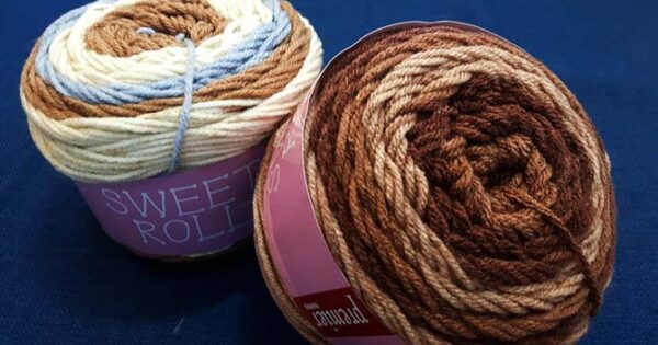 Knitting with Premier Yarns Sweet Roll, a self-striping yarn