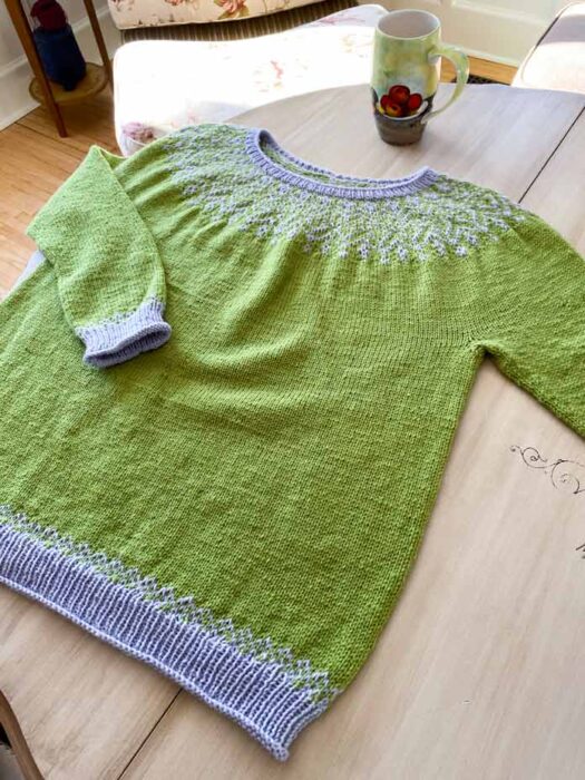 The Jay Sweater: adding a stranded knitting pattern to the bottom edge ...