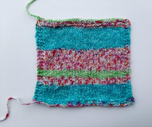 Knitting swatches with Bamboo Pop Sock and Knit Picks needles - KNITmuch